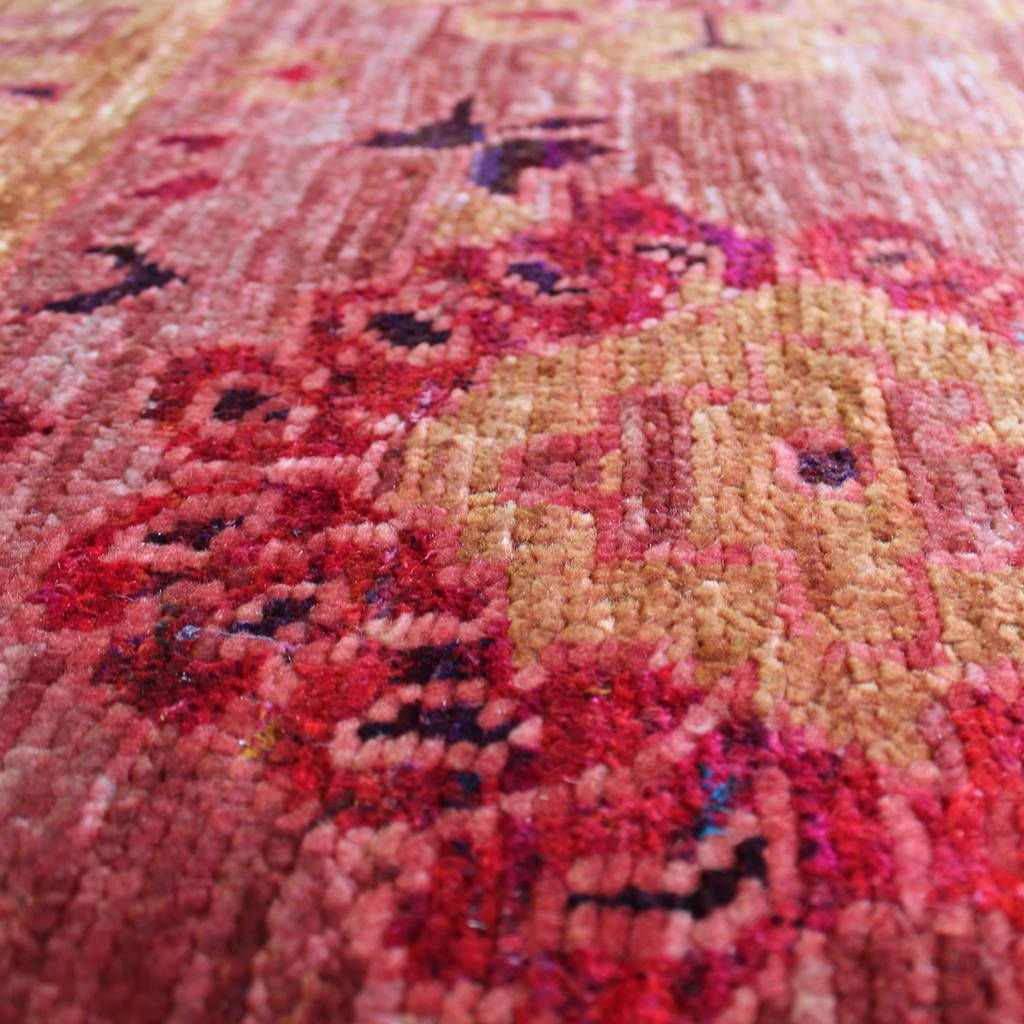 Floral Blue & Bright Red Rugs | The Rug Est.