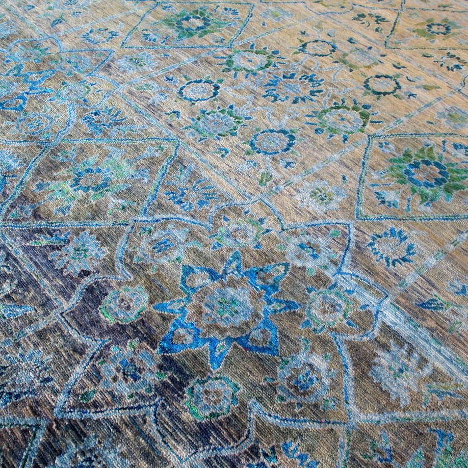 Floral Blue & Bright Red Rugs | The Rug Est.